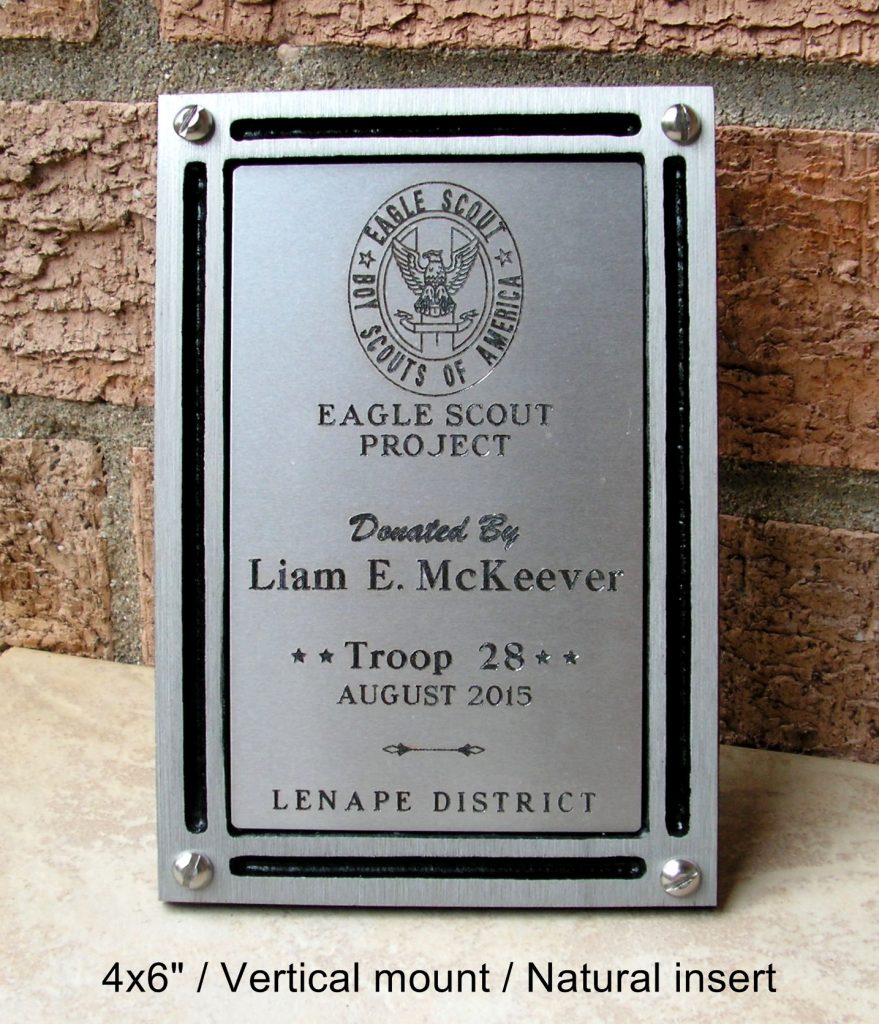 Eagle Scout project plaques, Cast alum - Screw/Stake/Post/Pole mount