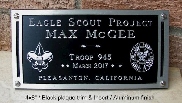 Eagle Scout project plaques, Cast alum - Screw/Stake/Post/Pole mount