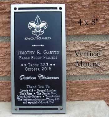 Eagle Scout project plaques, Cast alum - Screw/Stake/Post/Pole mount